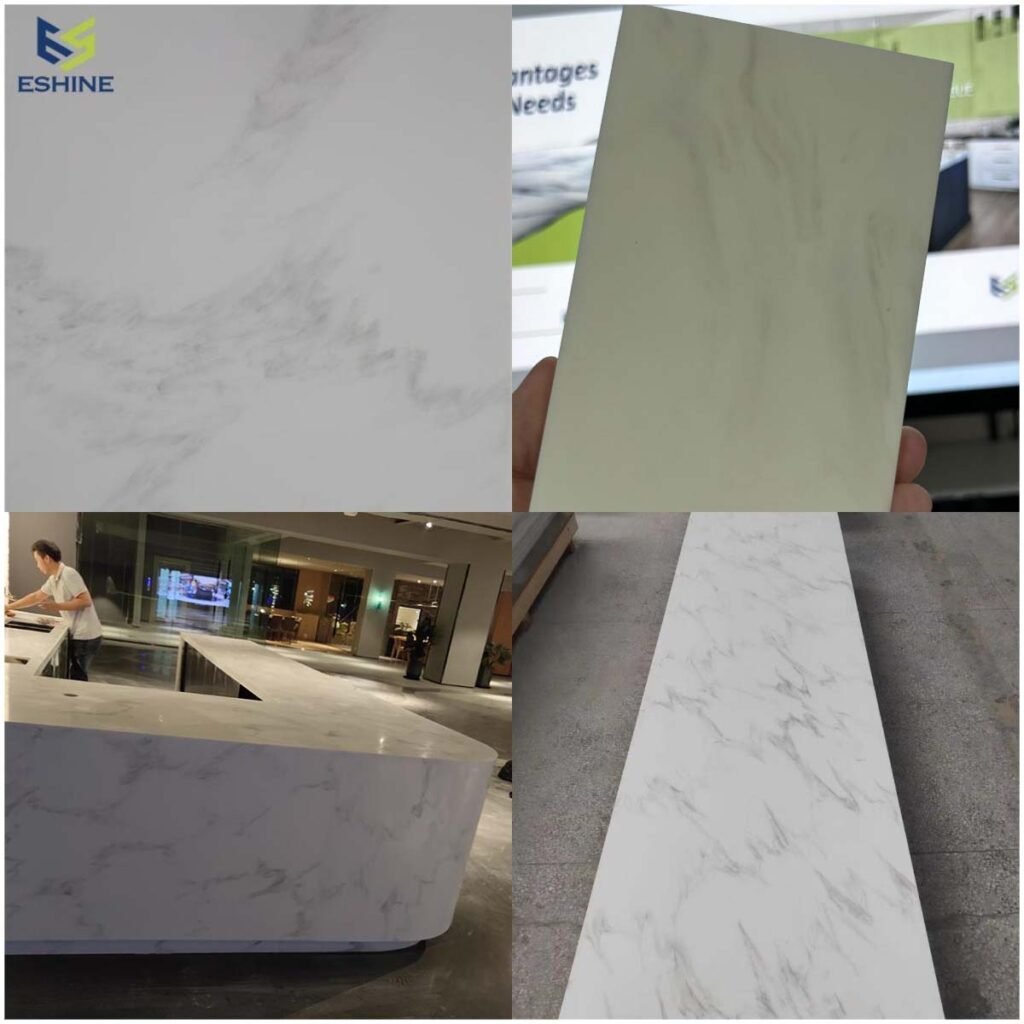 Artificial Stone Carrara White Marble Solid Surface Countertops 20MM ...
